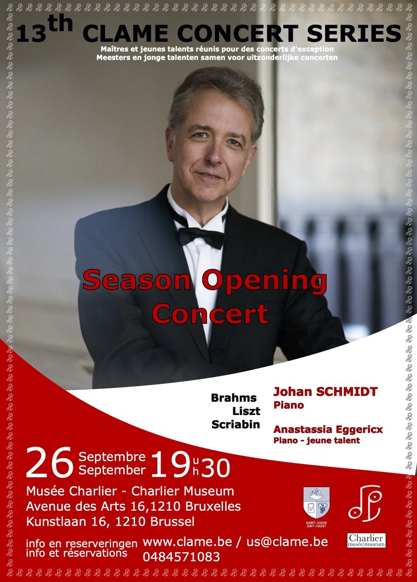 Piano: Johan Schmidt - Concert d'Ouverture de la Saison - Saint-Josse-Ten-Noode (Bruxelles)