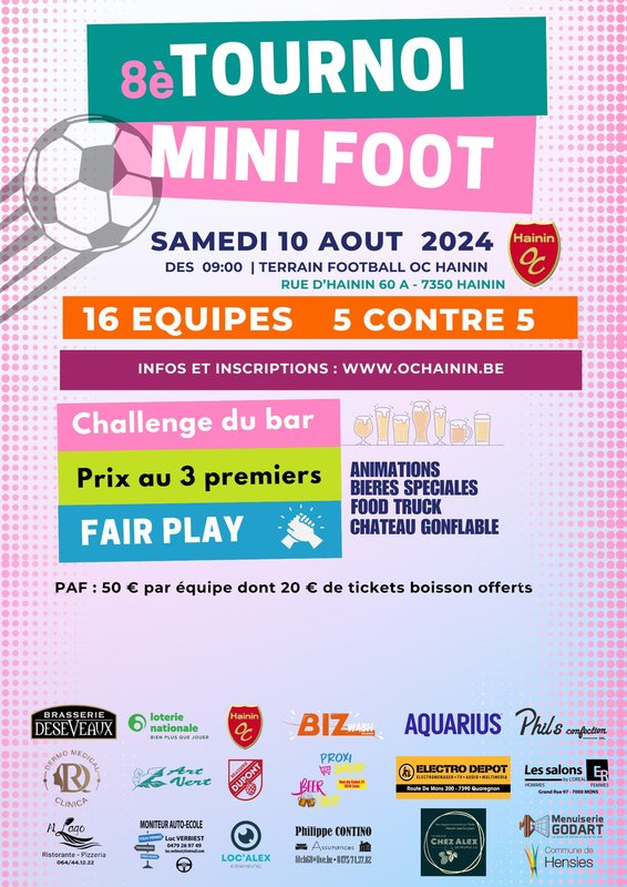 Loisirs Sports: Tournoi de mini-foot - 8 ieme Edition - Hainin (Hainaut)