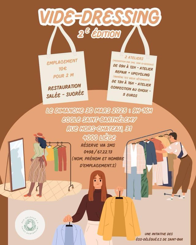 Loisirs Bourse aux vêtements, jouets (vide-dressing): Vide-Dressing / Ateliers couture - Liège ...