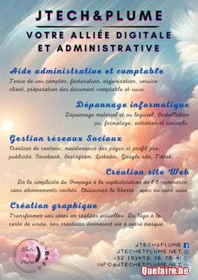 Services de graphisme professionnel par JTech&Plume - La Louviere - Quefaire.be